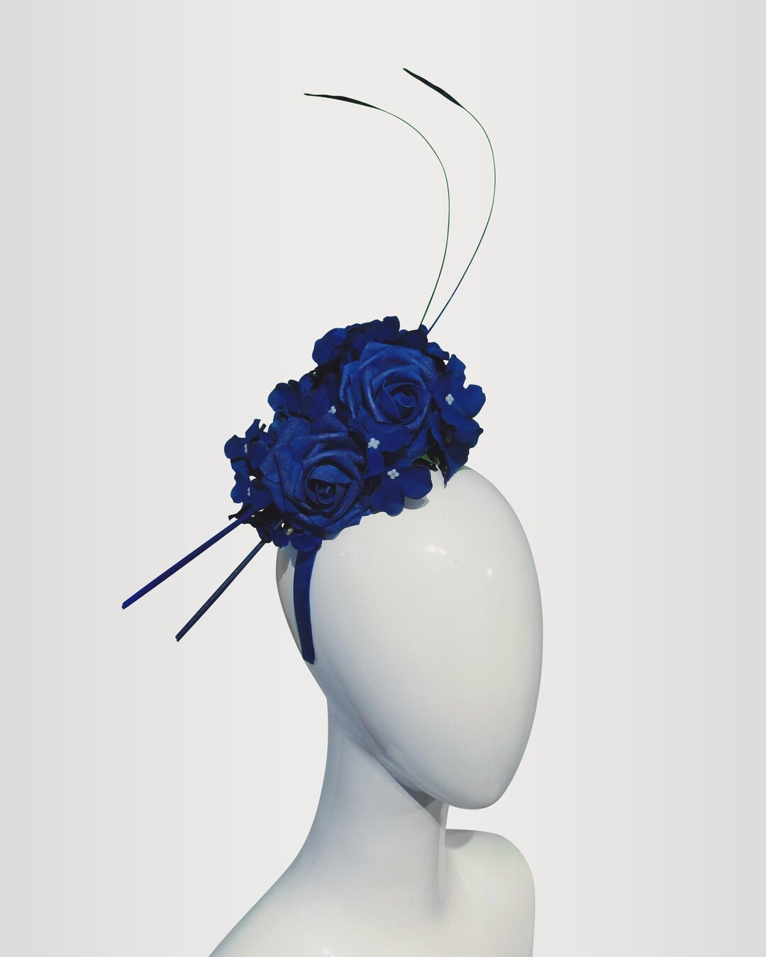 Royal Blue Floral Headpiece - Etsy