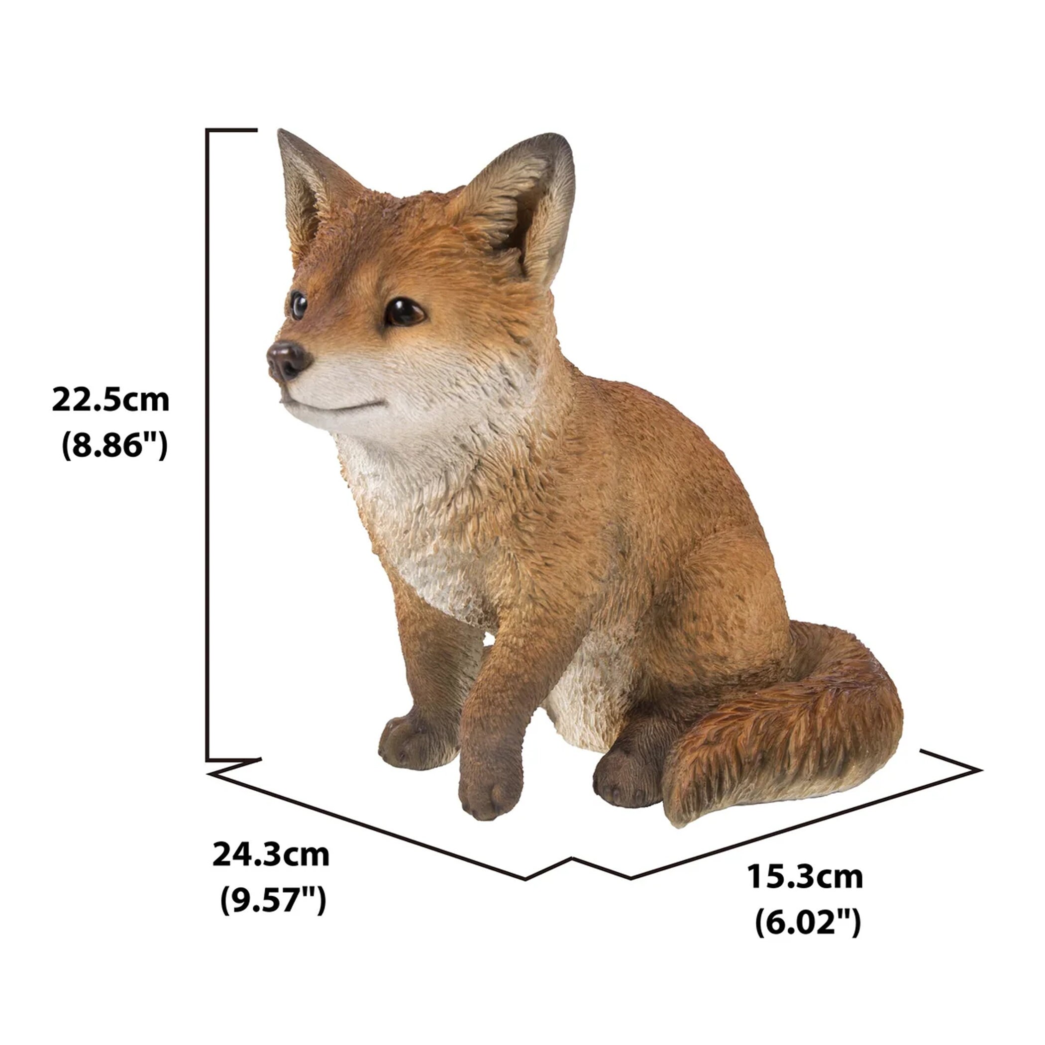 Fox Pup Sitting Statue, Fox Statue, Animal Statue, Garden Statue ...