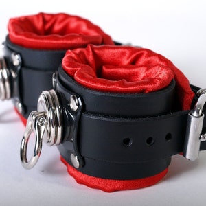 Tear Drop Swivel Eye Cuffs/ Red Satin. - Etsy