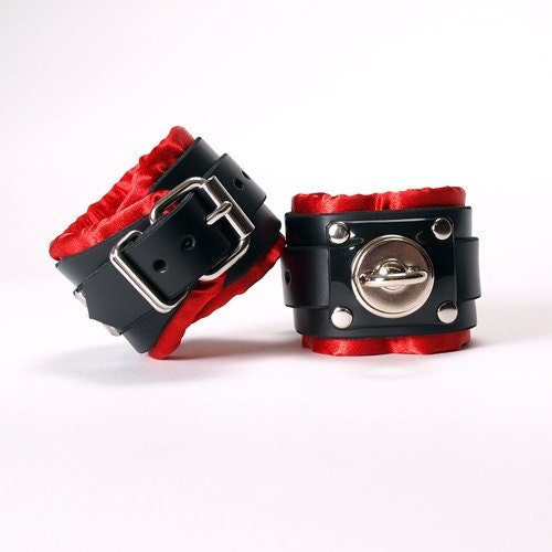 Tear Drop Swivel Eye Cuffs/ Red Satin. - Etsy