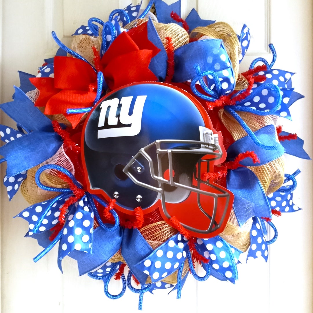 New York Giants Wreath, Giants Football Decor, NY Giants Football ...