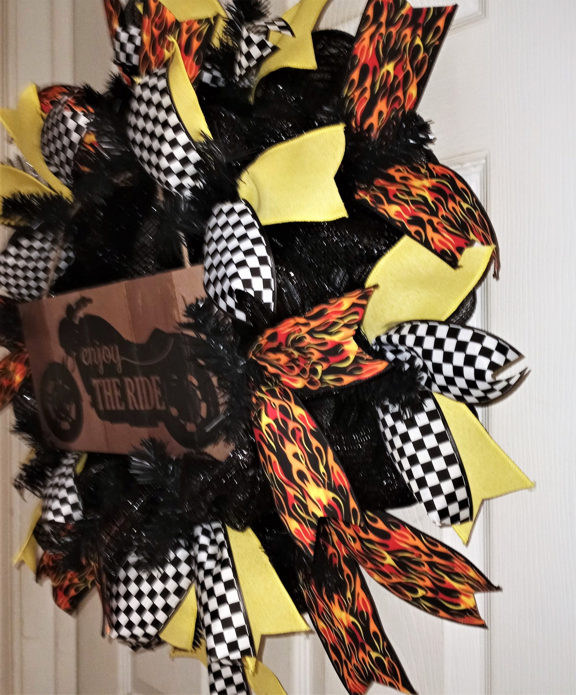 Motorcycle Wreath, Harley Davidson, Born to Ride Cycle Wreath, Gift for ...