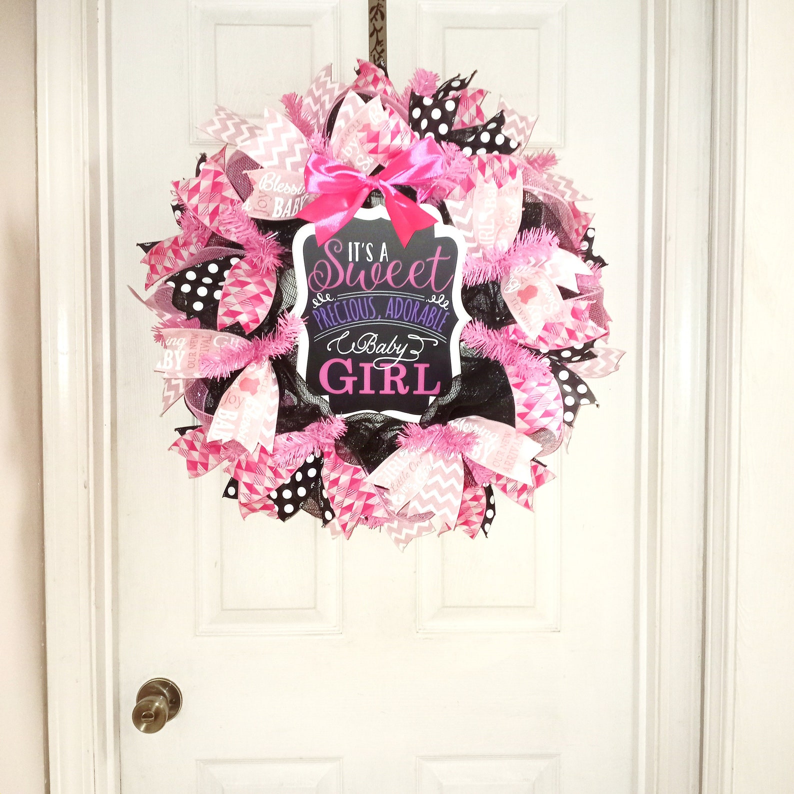 Baby Girl Wreath Girl Nursery Door Baby Welcome Wreath Baby - Etsy