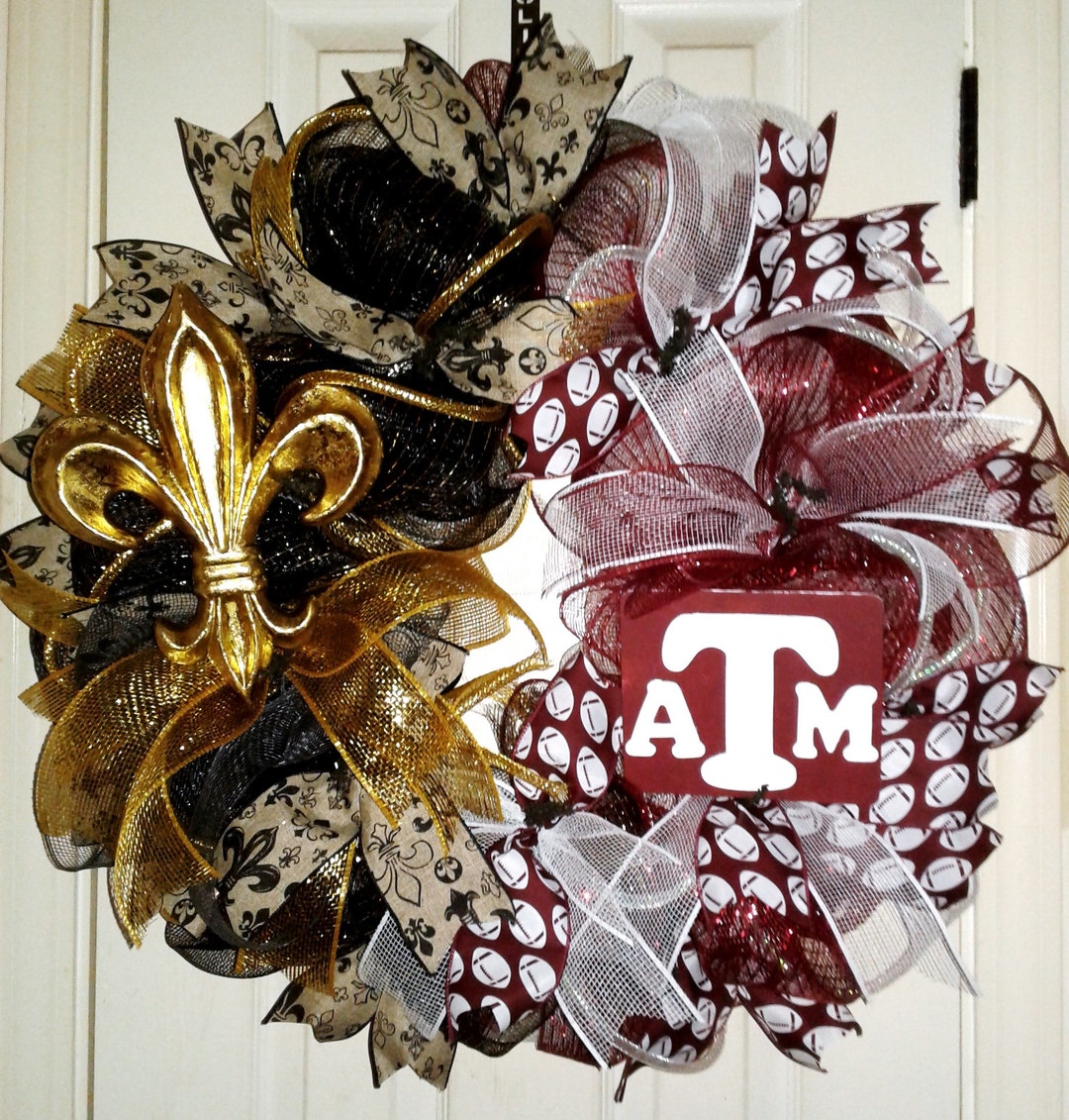 House Divided Wreath, Dual Team Spirit Wreath, Football Wreath ...