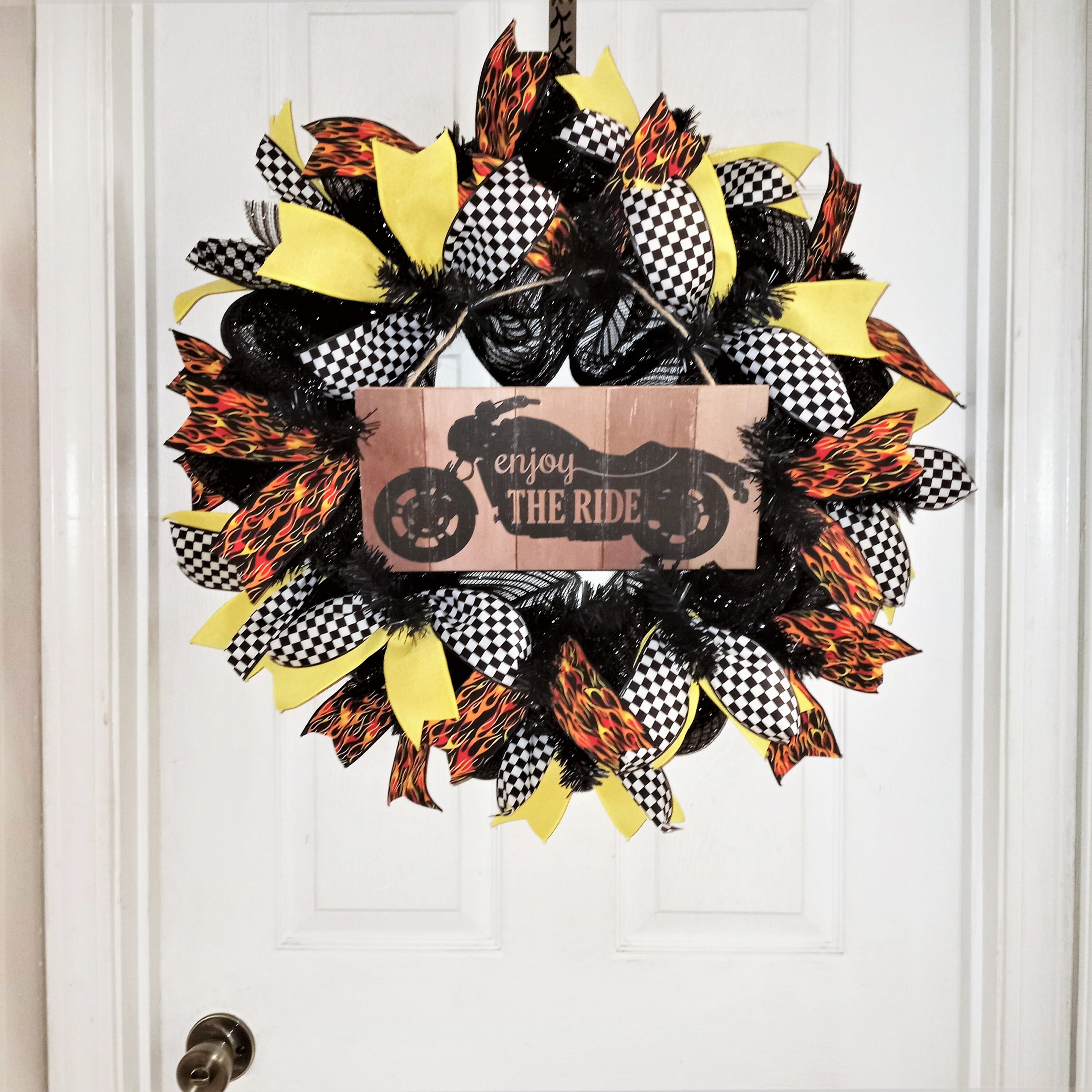 Motorcycle Wreath, Harley Davidson, Born to Ride Cycle Wreath, Gift for ...