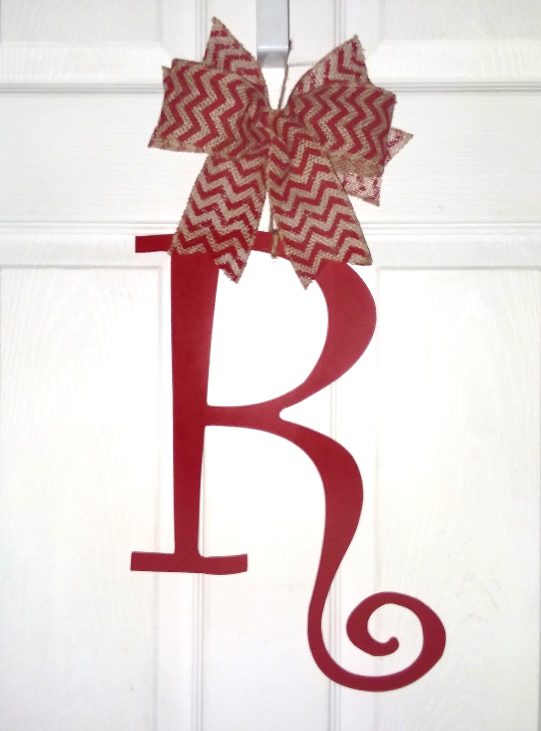 Initial R, R Door Hanger, Letter R Wreath, Door Letter R, Red Letter R ...