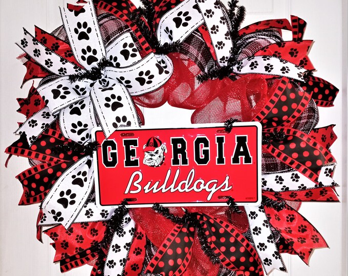 Georgia Bulldogs Wreath Georgia Bulldogs Gift Georgia - Etsy