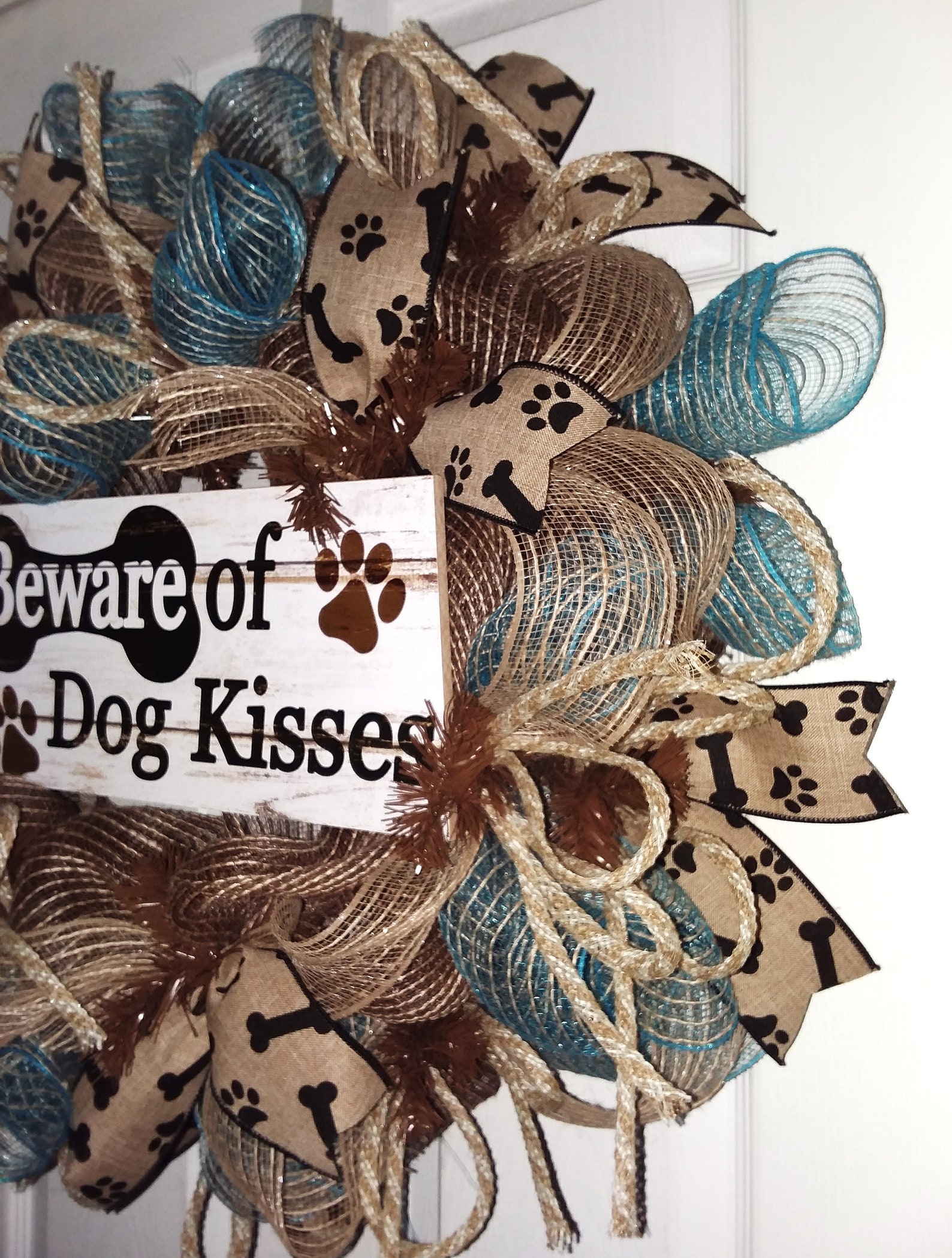 Dog wreath Dog Lover wreath Pet Wreath Dog decor Burlap | Etsy