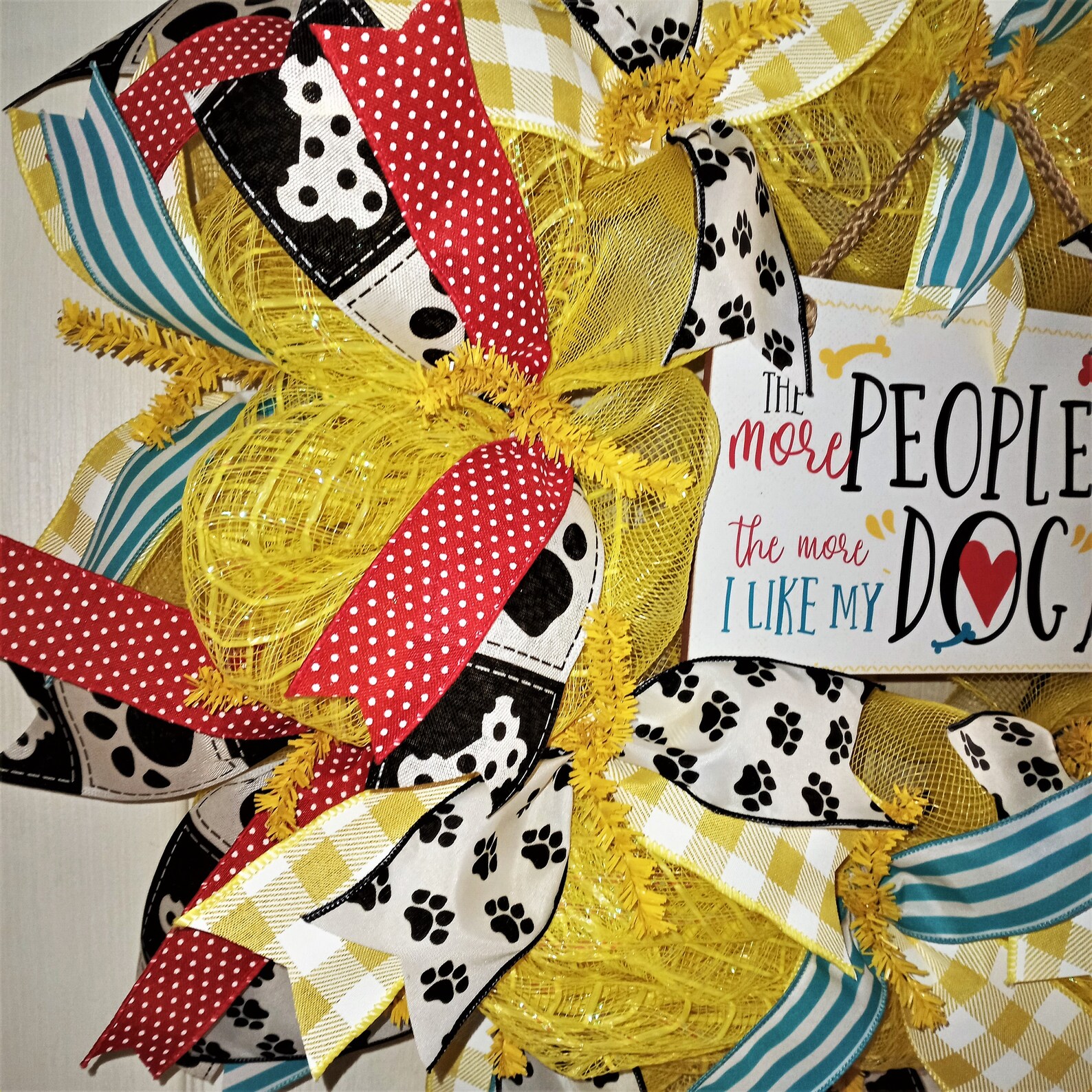 Dog Wreath, Dog Lover Wreath, Pet Wreath, Dog Decor, Dog Door Hanger ...