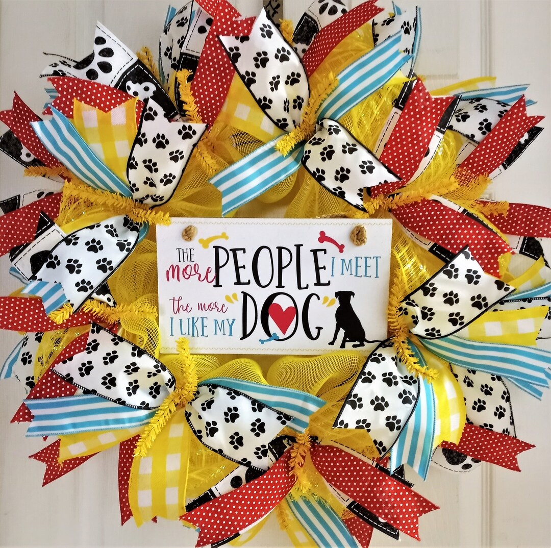 Dog Wreath Dog Lover Wreath Pet Wreath Dog Decor Dog Door - Etsy