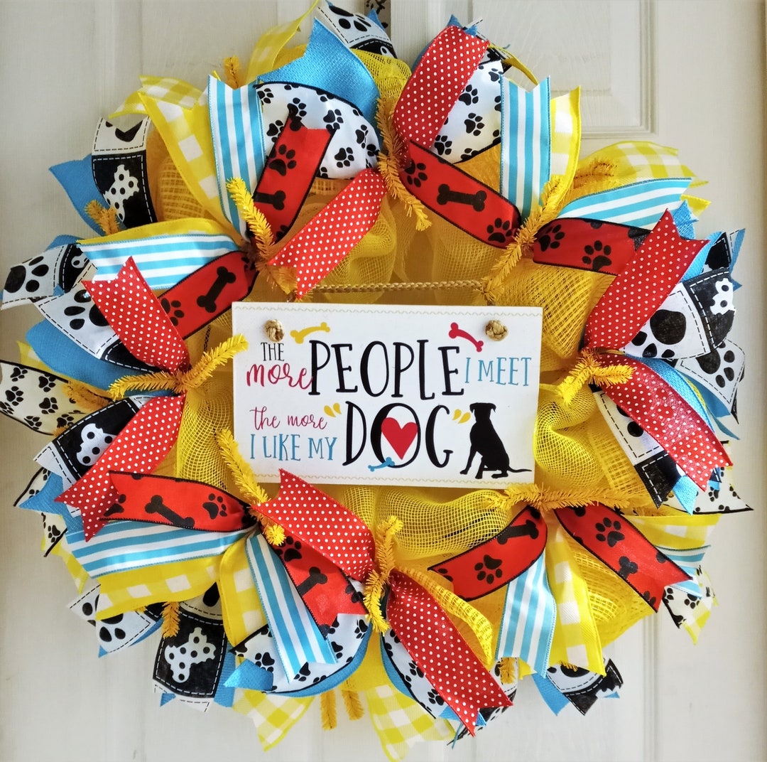 Dog Wreath, Dog Lover Wreath, Pet Wreath, Dog Decor, Dog Door Hanger ...