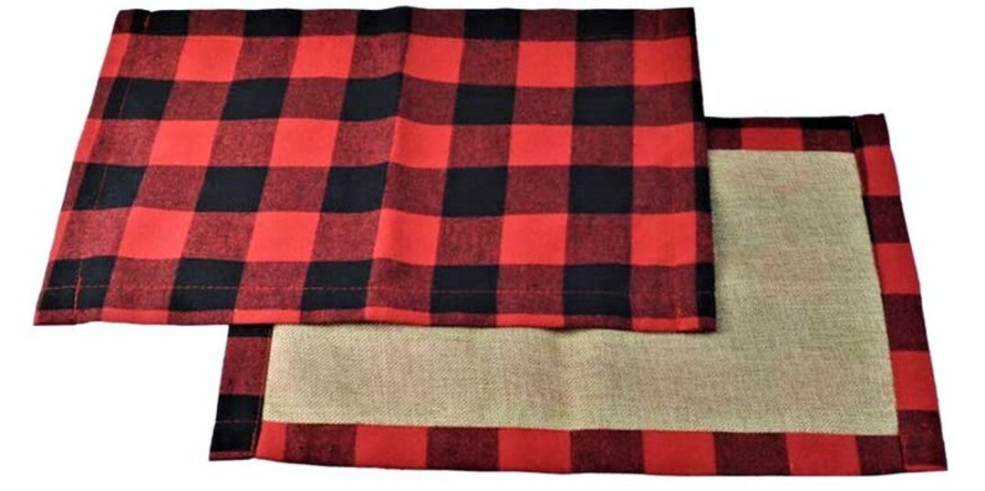 Sets de table à carreaux de buffle, sets de table à carreaux noirs et ...