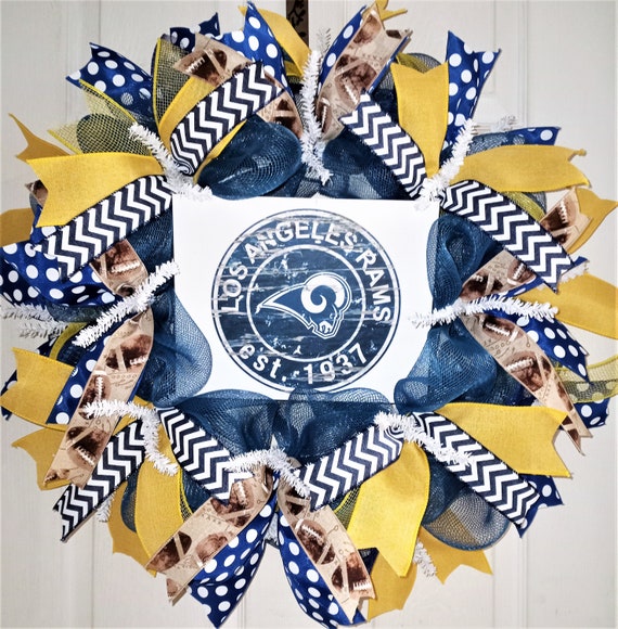 Los Angeles Rams Wreath Rams Fan Gift LA Rams Door Hanger - Etsy
