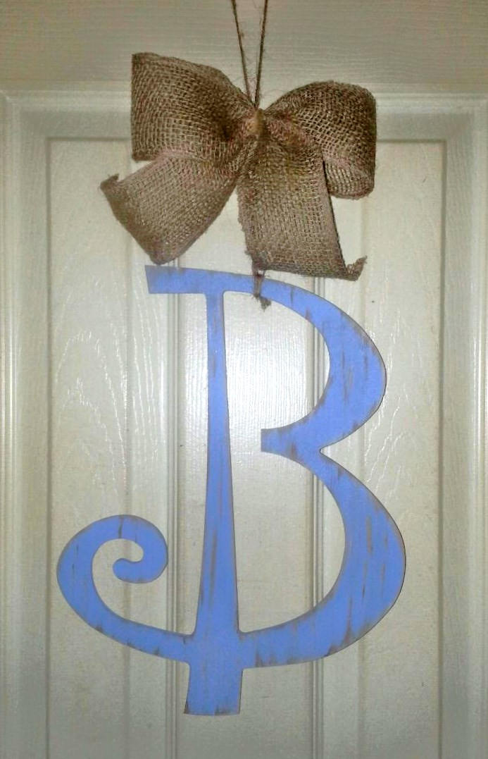 Letter door hanger Monogram Letters Rustic Letter door | Etsy