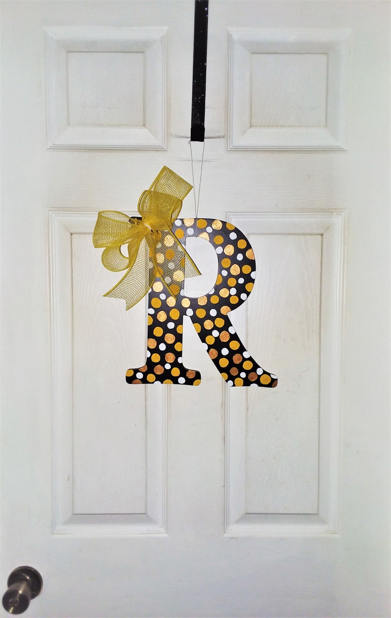 Monogram Door Hanger Hanging Wood Letter Letter Door Hanger | Etsy