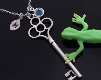 Beautiful Clover Skeleton key Necklace Comes With Sterling | Etsy