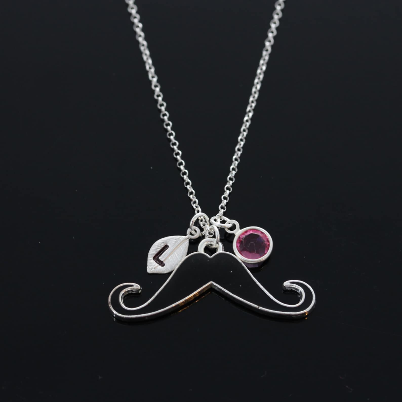 Moustache Necklace on Sterling Silver Chain, Moustache Necklace - Etsy UK