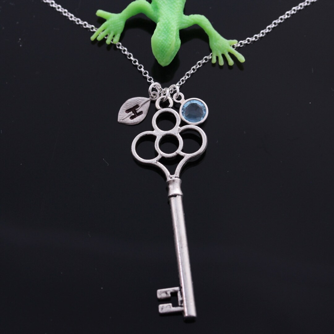 Beautiful Clover Skeleton Key Necklace, Comes With Sterling Silver ...