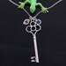 Beautiful Clover Skeleton Key Necklace, Comes With Sterling Silver ...