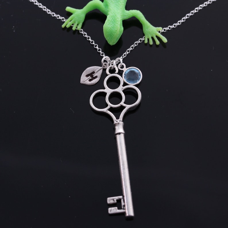 Beautiful Clover Skeleton Key Necklace, Comes With Sterling Silver ...