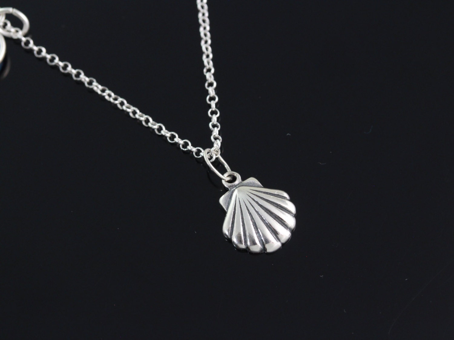 925 Sterling Silver Sea Shel Lnecklace, Silver Sea Shell Necklace ...
