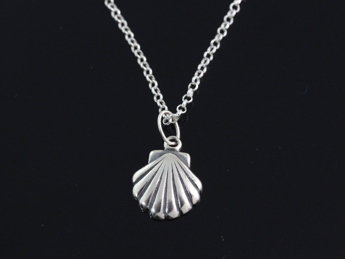 925 Sterling Silver Sea Shel Lnecklace, Silver Sea Shell Necklace ...