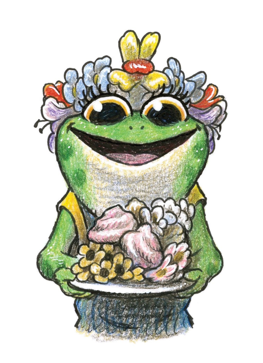 Pippa and Flowers - Original Art, Published in Pippa's Jumping Shoes on ...