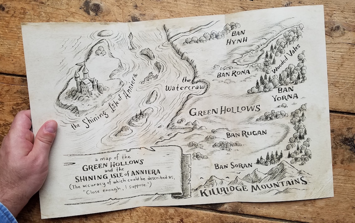 GREEN HOLLOWS & Shining Isle 11 X 17 Foldable Play Map | Etsy