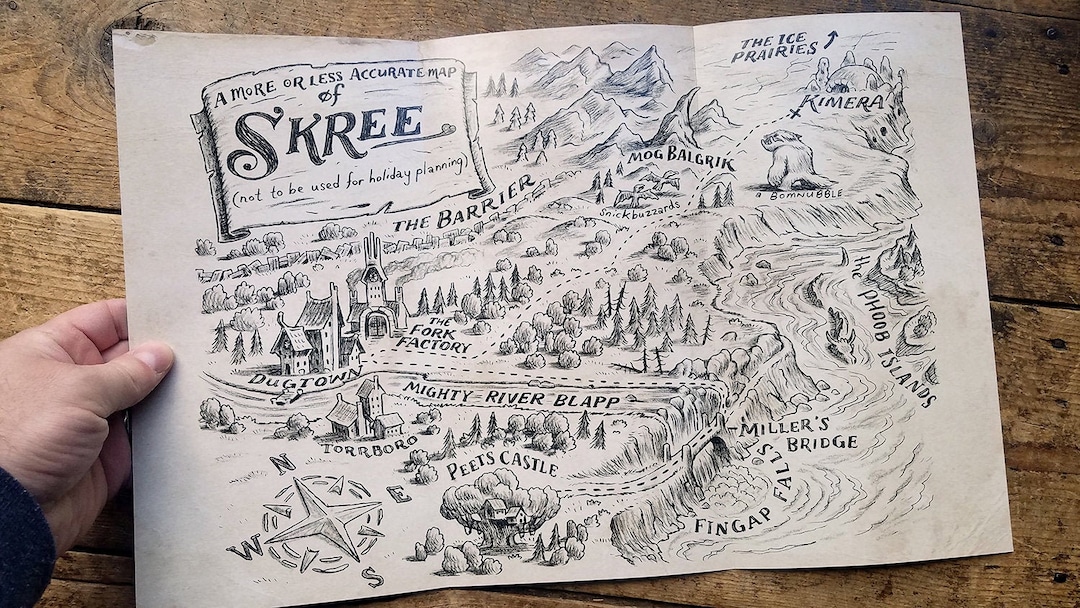 SKREE - 11 X 17" Foldable Play Map of Skree From Wingfeather Saga, Book 2 - North! or Be Eaten ...