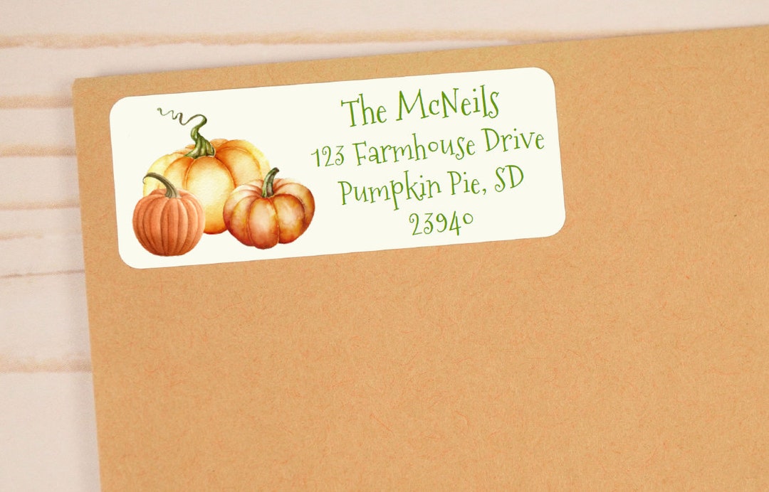 Personalized Pumpkin Fall Return Address Labels - Fall Thanksgiving ...