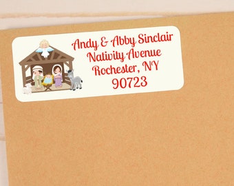 Address Labels Nativity - Etsy