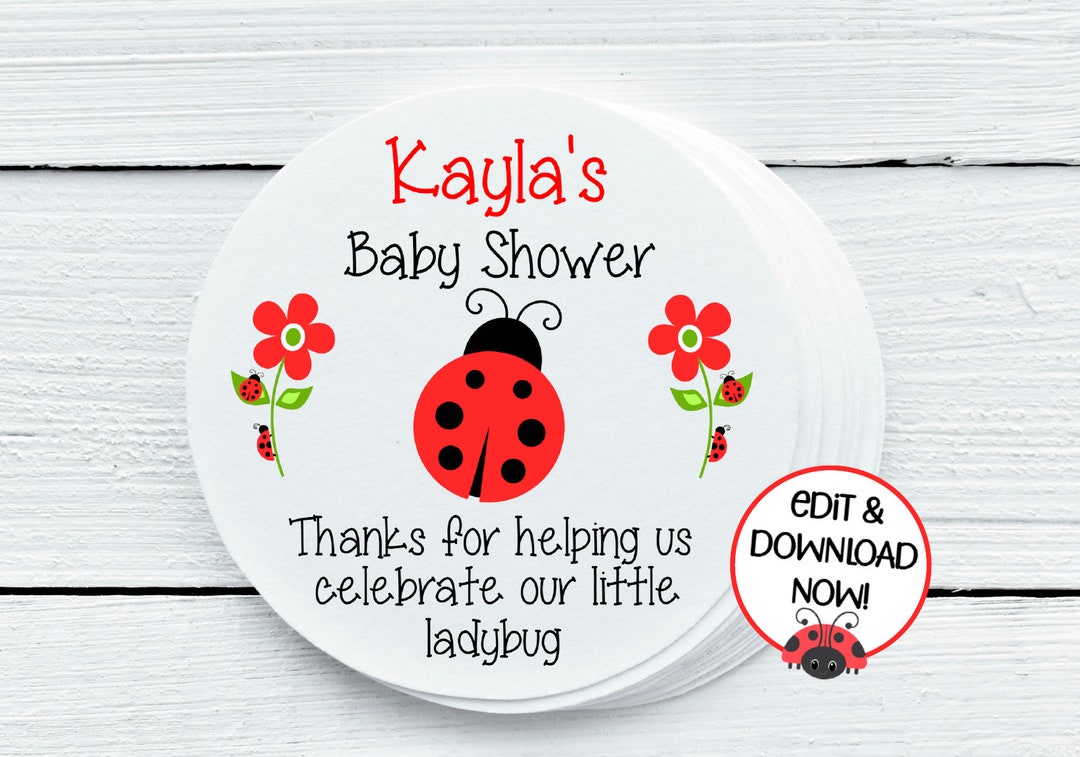 Personalized Ladybug Party Printables, Ladybug Party Gift Tags - You ...