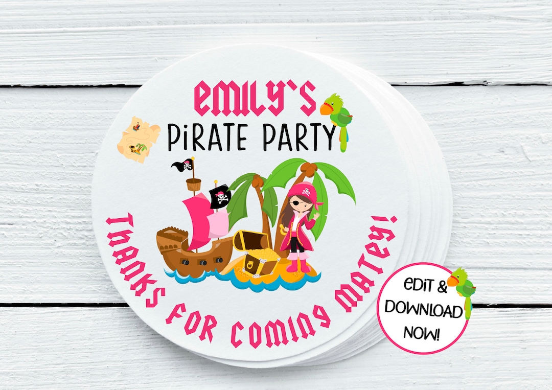 Personalized Pirate Party Printables, Pirate Birthday Gift Tags - You ...