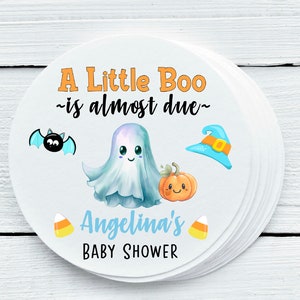 Personalized A Little Boo Baby Shower Favor Labels - Halloween Theme ...