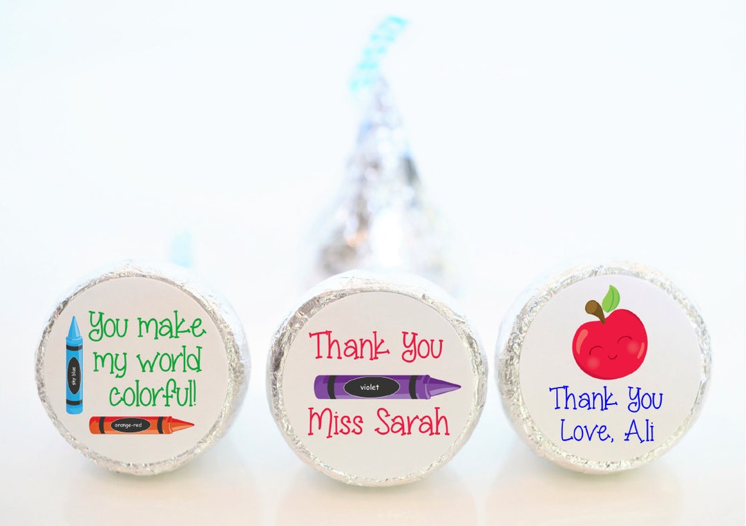Personalized Teacher Appreciation Day Hershey Kiss Party Favor Stickers ...
