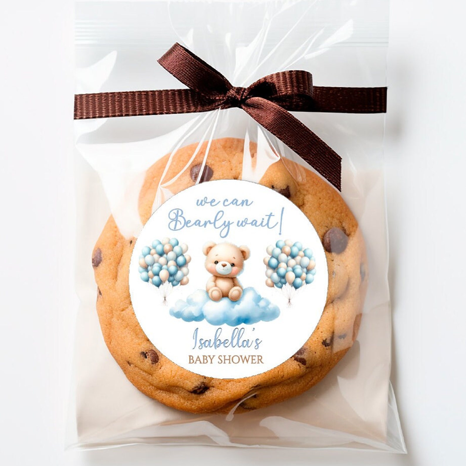 Personalized We Can Bearly Wait Boy Baby Shower Favor Labels - Bear ...