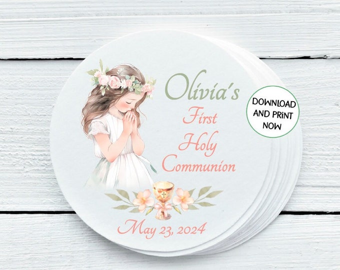 PRINTED Mi Primera Comunion Sticker , First Communion Stickers - Etsy