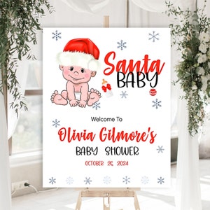 Santa Baby Christmas Baby Shower Welcome Sign Printable - 6 Sizes - You ...