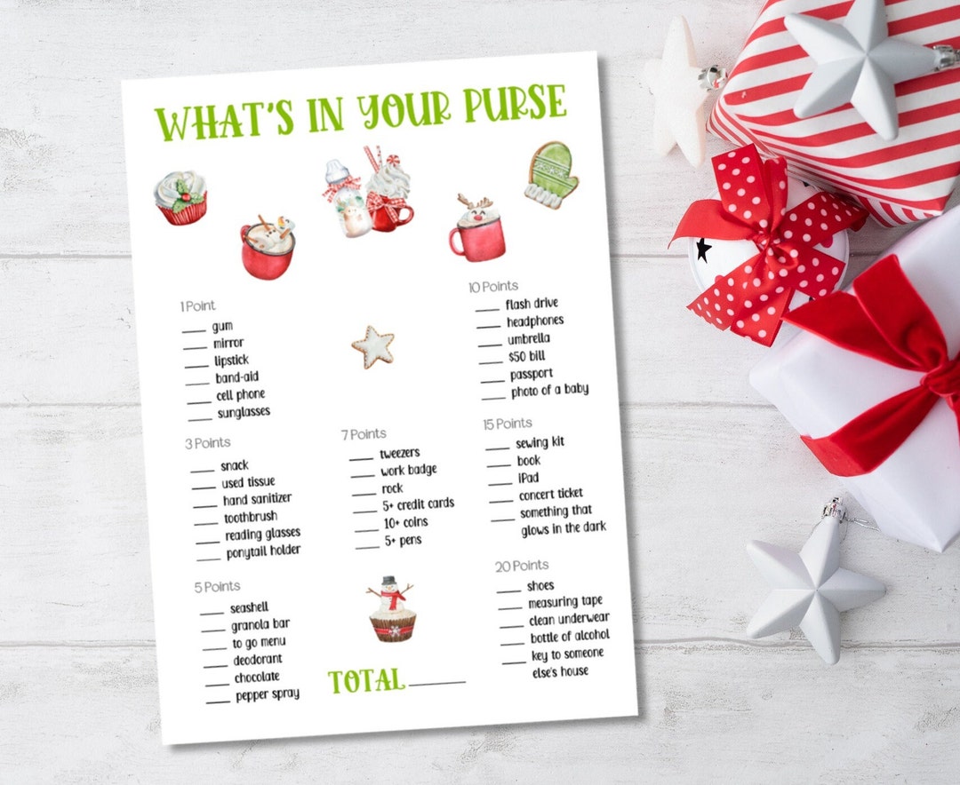 Sweet Little Baby Theme Baby Shower What's in Your Purse Game Printable ...