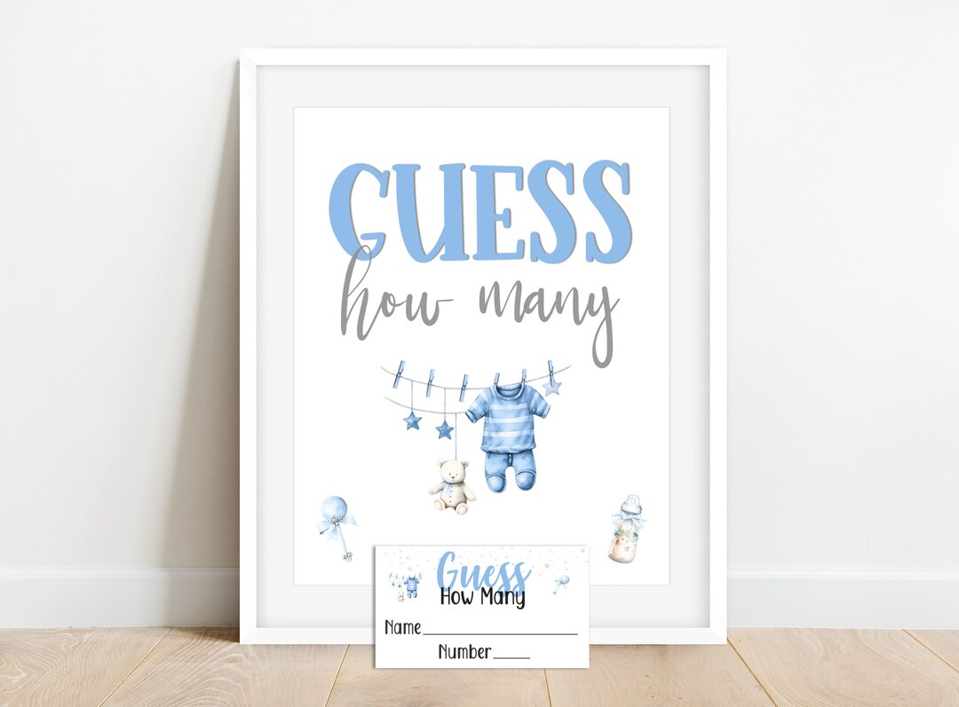 Sweet Baby Boy Shower Guess How Many Game Printables, SBB802 - DIGITAL ...