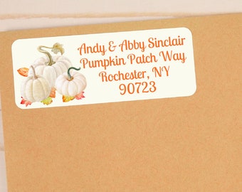 Personalized Pumpkin Fall Return Address Labels Fall | Etsy