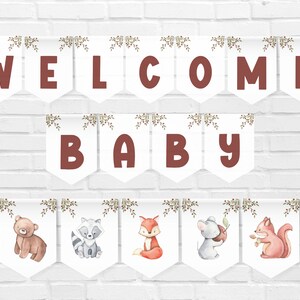 Woodland Animal Baby Shower Printable Party Banner - Forest Animal ...