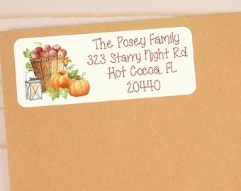 Personalized Pumpkin Fall Return Address Labels Fall | Etsy