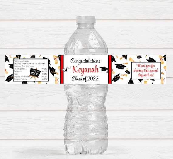 Personalized Graduation Party Water Bottle Labels Many Color | Etsy