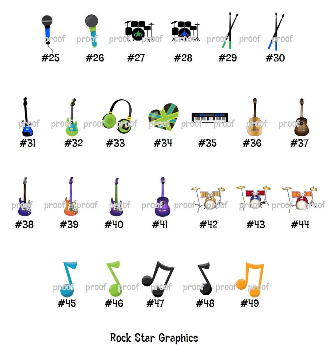 Personalized Glossy Rock Star Band Favor Labels Musician - Etsy