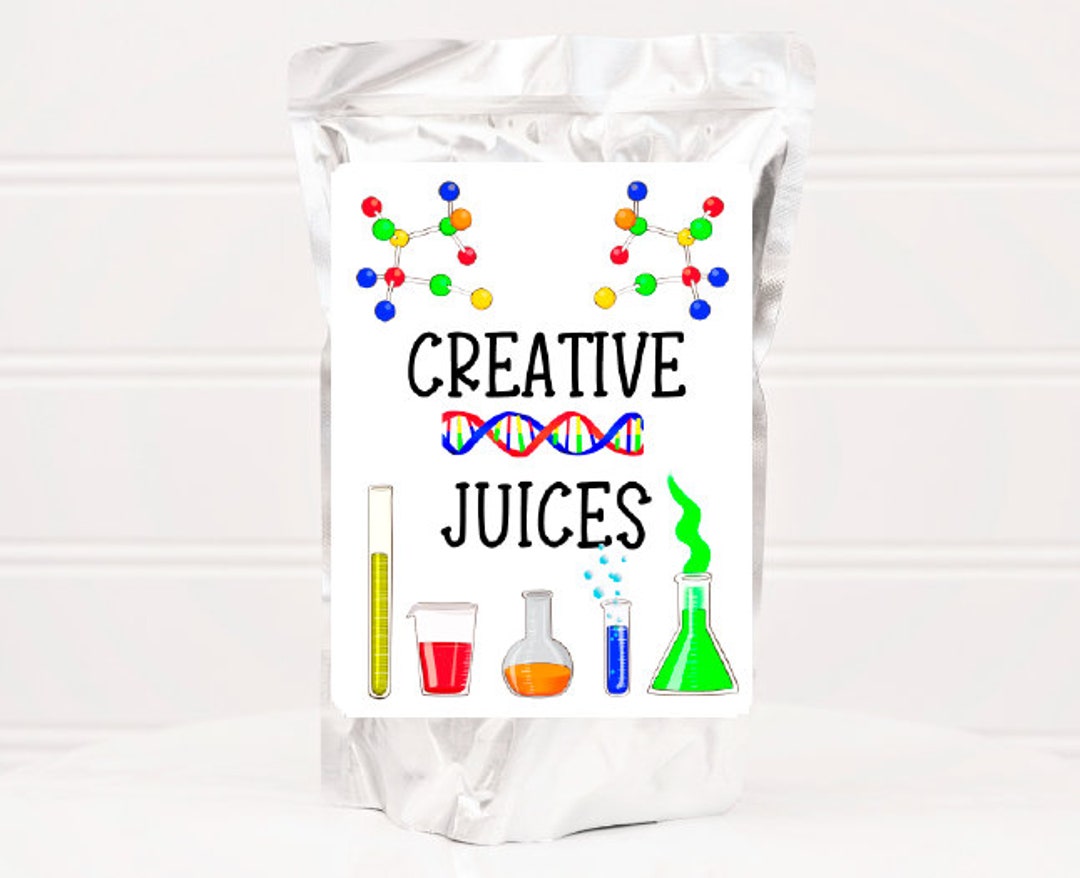 Personalized Science Theme Birthday Party Juice Pouch Labels SCI260 ...