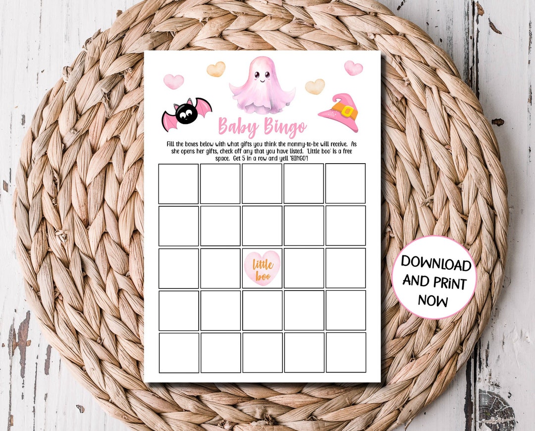 A Little Boo is Almost Due Bingo Cards Printables, ALB671 - DIGITAL ...