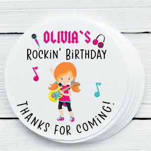 Personalized Glossy Rock Star Favor Labels - Musician Favor Labels ...
