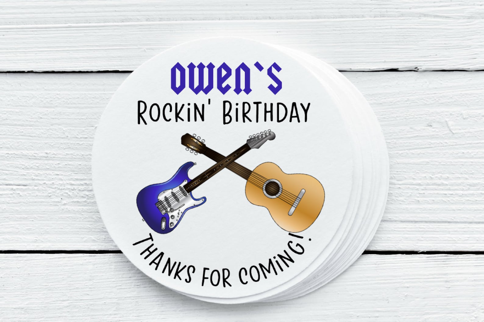 Personalized Glossy Rock Star Band Favor Labels - Musician Favor Labels ...