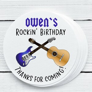 Personalized Glossy Rock Star Band Favor Labels - Musician Favor Labels ...